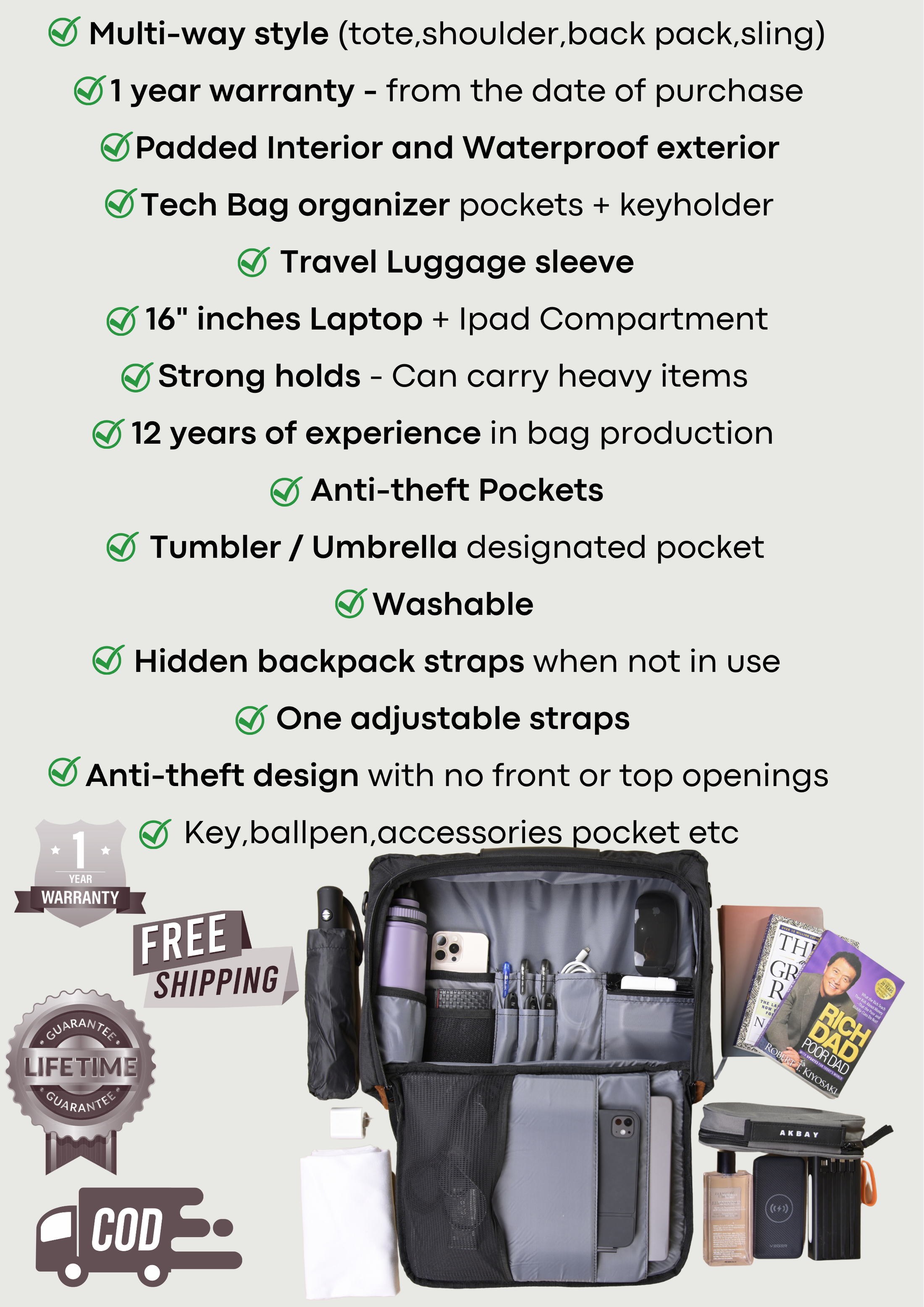 Tech Pro Multi-way Bag – Akbay
